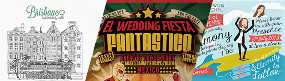 Get swept away with these 9 unique wedding invitations - 99designs