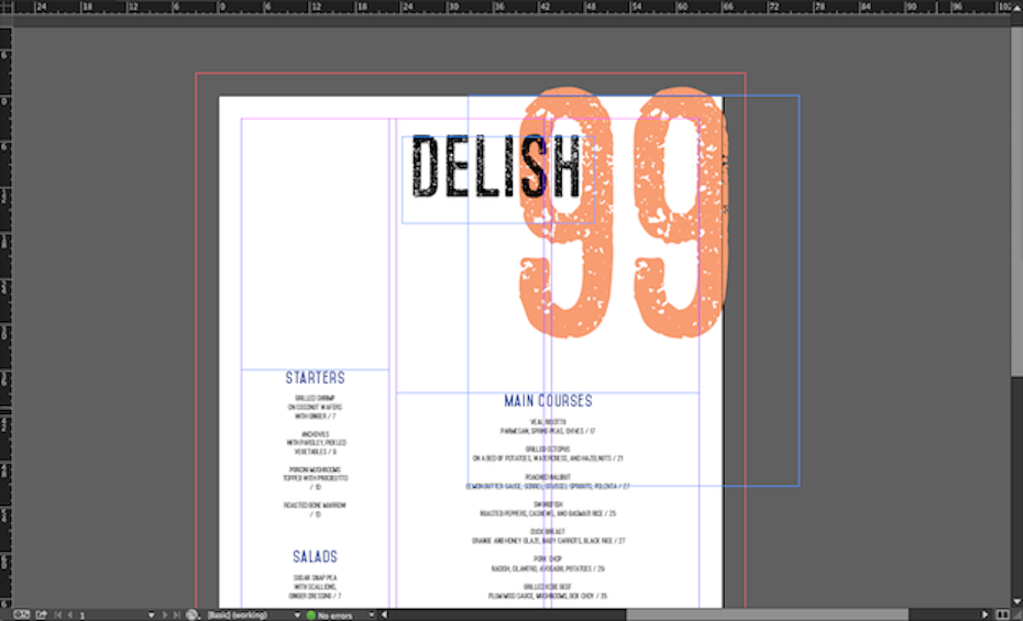 Create a fun menu design with Adobe InDesign - 99designs