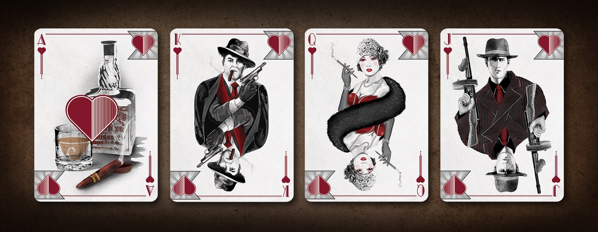 Rommé, Bridge, Canasta - Spielkarten-Designs