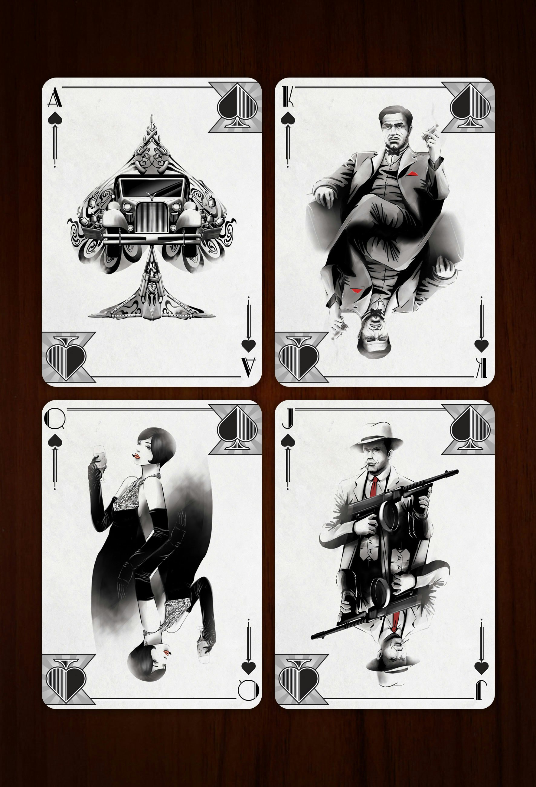 Rommé, Bridge, Canasta - Spielkarten-Designs
